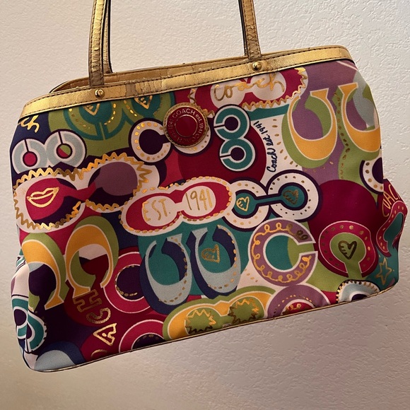 Coach | Bags | Vintage Coach Poppy Graffiti Glam Kisslock Bag | Poshmark